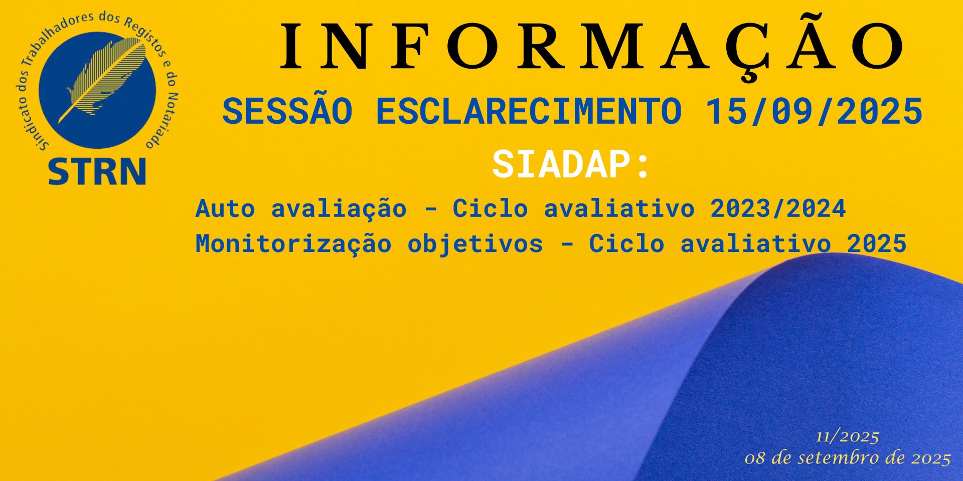 Informação nº 11/2025 08/09/2025 SIADAP – STRN
